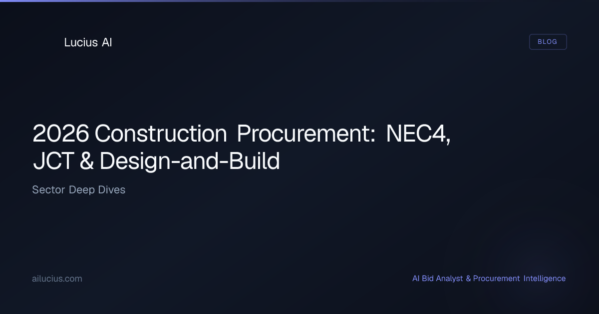 2026 Construction Procurement: NEC4, JCT & Design-and-Build | Lucius AI